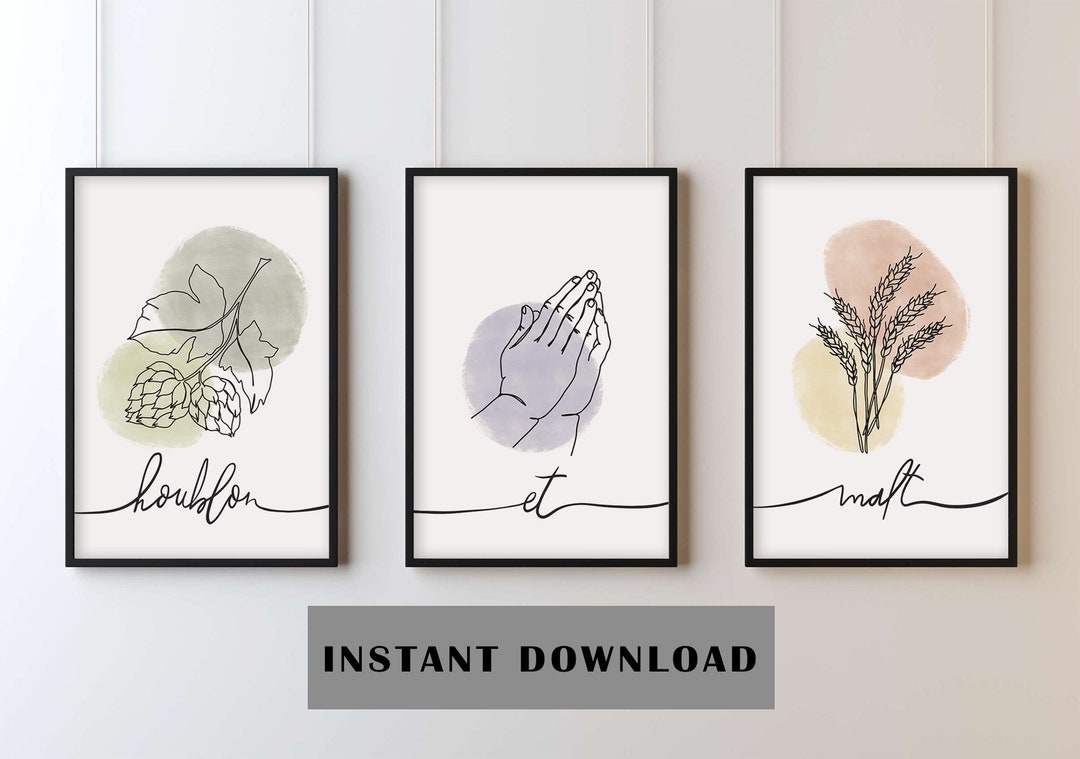 Brewing Art French Line Drawing Poster for Instant Download for ...