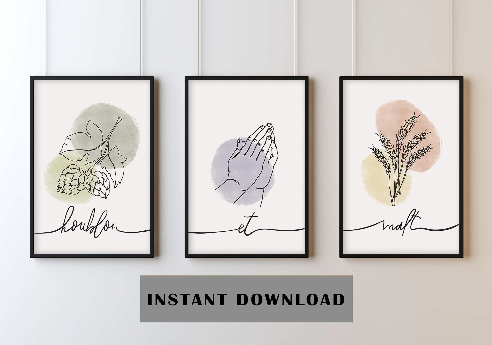 Brewing Art French Line Drawing Poster for Instant Download for ...