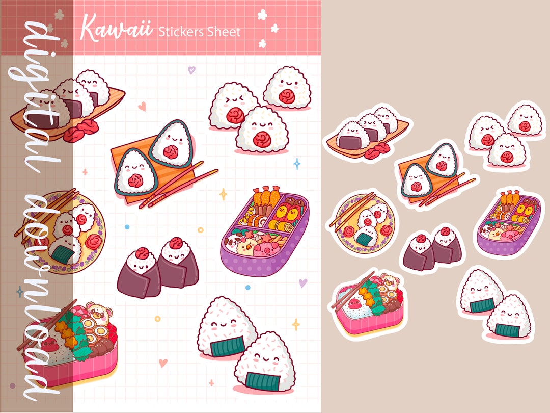 JAPANESE FOOD Sticker Sheet Png Download, Digital Sticker Sheet ...