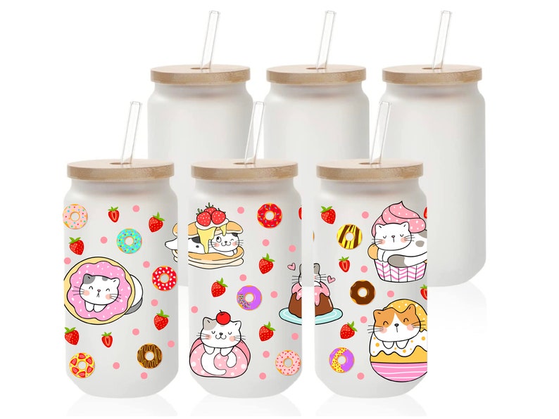 Boba Beauty, 16 Oz Glass Cup PNG Designs Celebrating Every Sip of ...