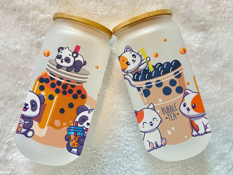Boba Beauty, 16 Oz Glass Cup PNG Designs Celebrating Every Sip of ...