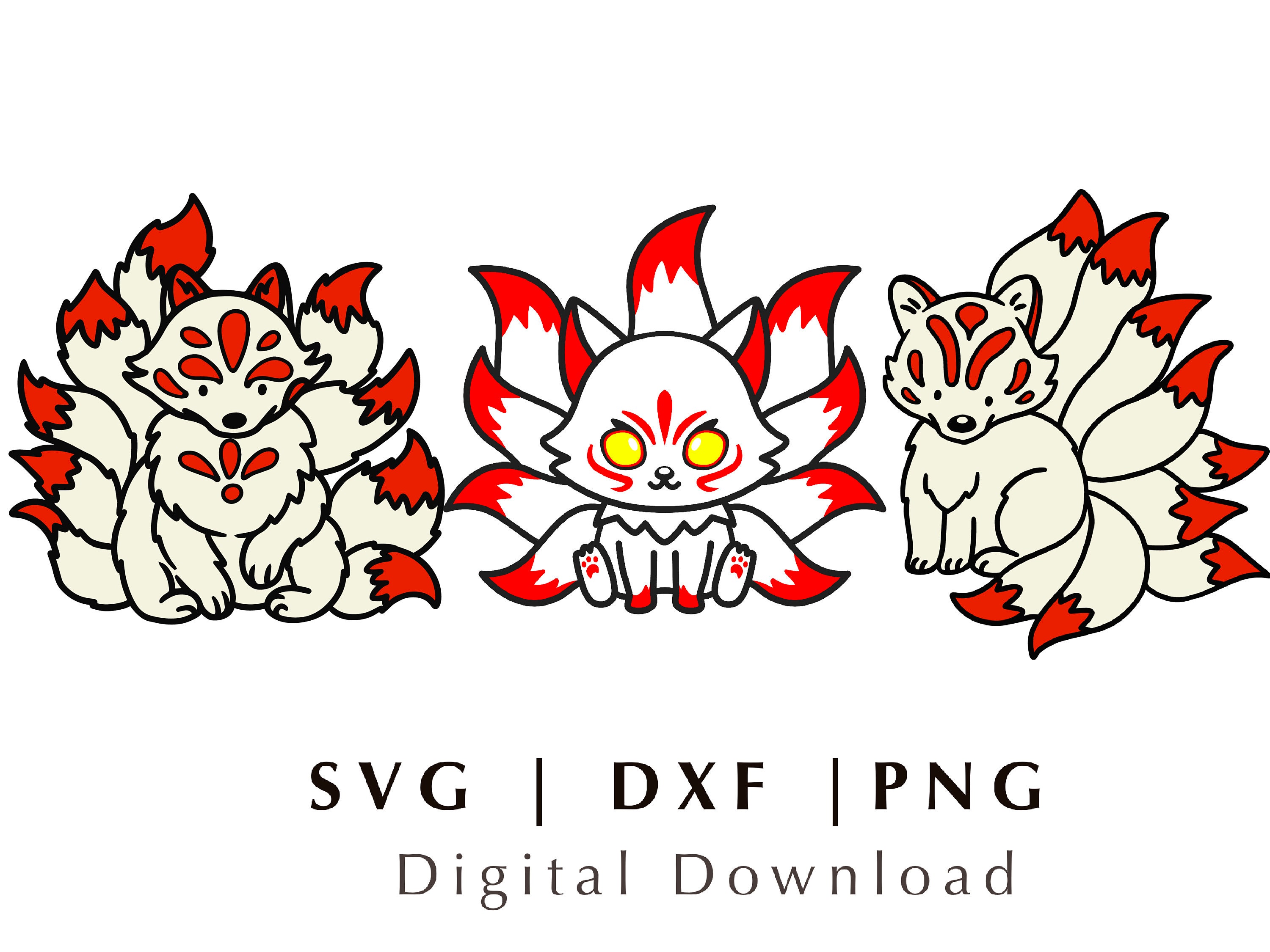 CUTE FOXES SVG, Kawaii Kitsune Design for Cricut, 16oz Glass Can Wrap ...