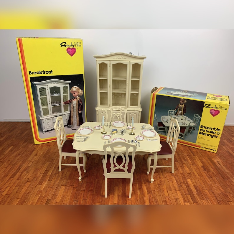 Sindy Dining Room Set Vintage Dollhouse Furniture One Sixth Doll 1:6 ...