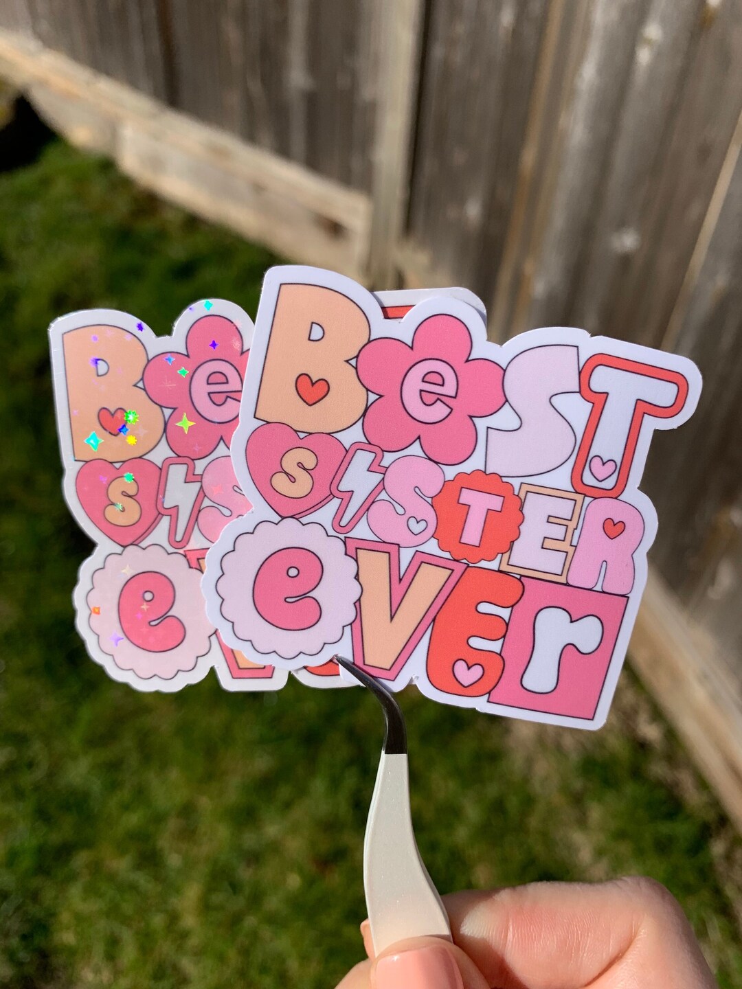 Best Sister Ever Love Family Sibling Sticker | Glossy or Holographic ...