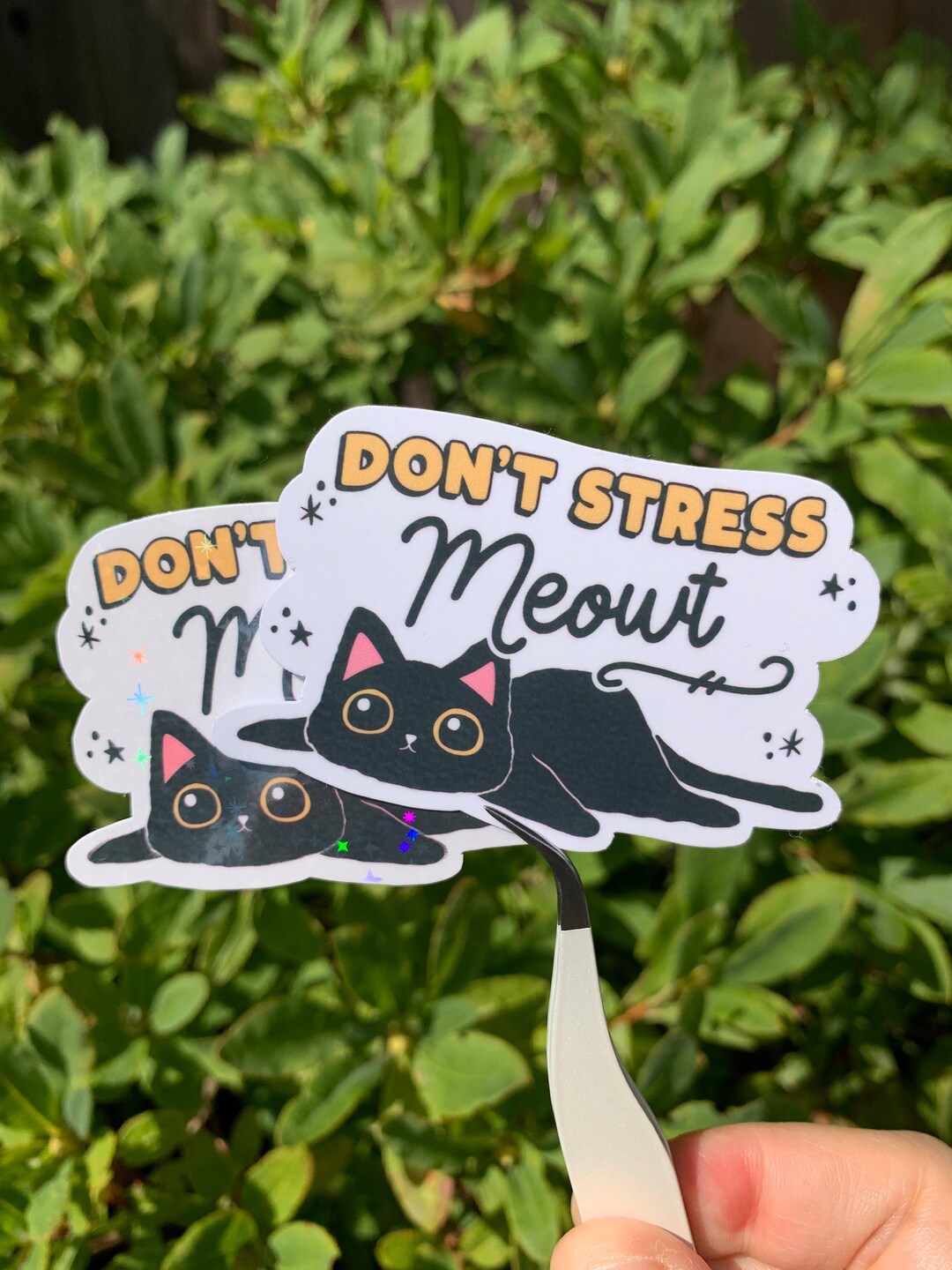 Don’t Stress Meowt Mental Health Cat Sticker | Glossy or Holographic ...