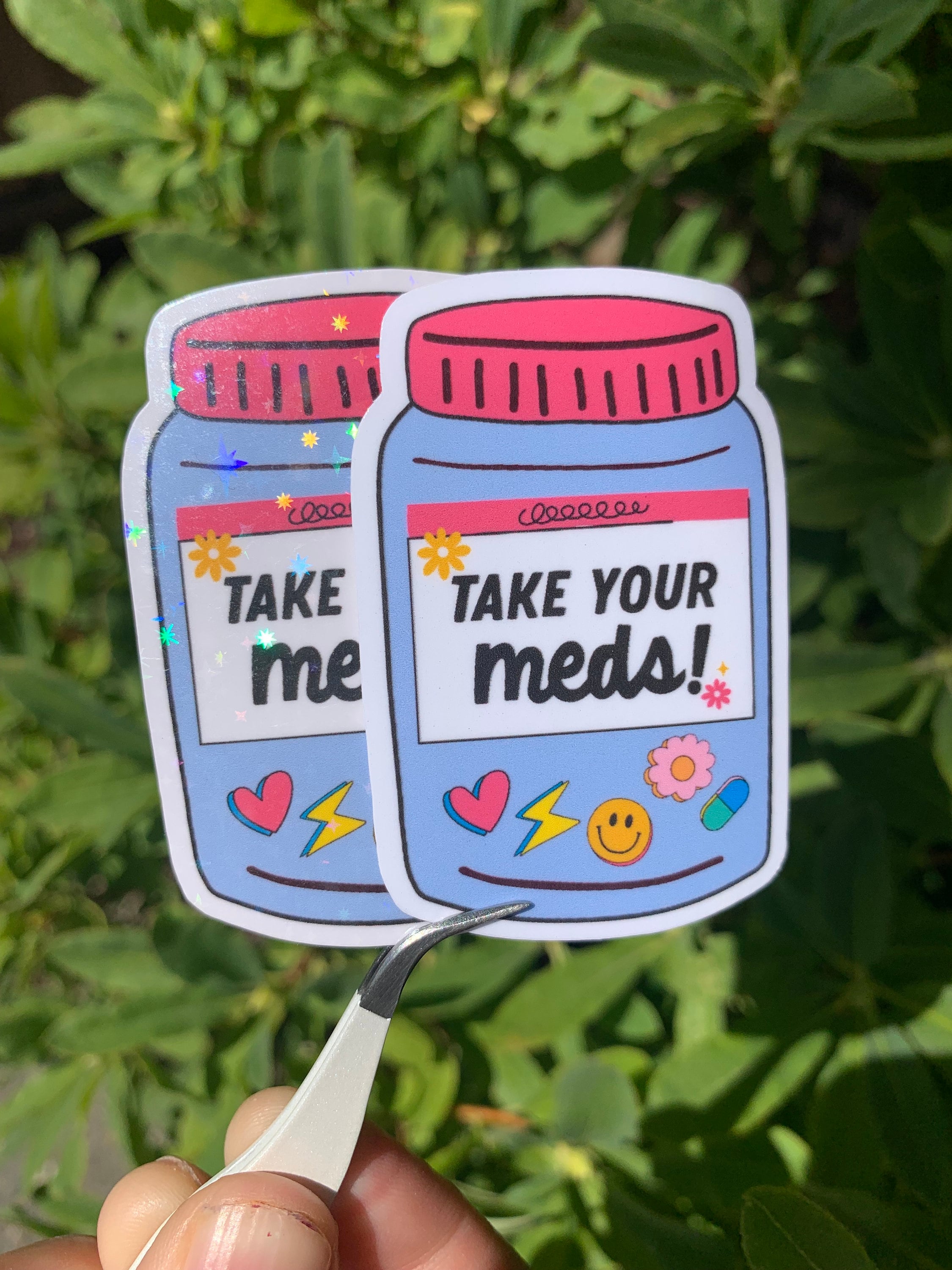 Take Your Meds Mental Health Sticker Glossy or Holographic - Etsy
