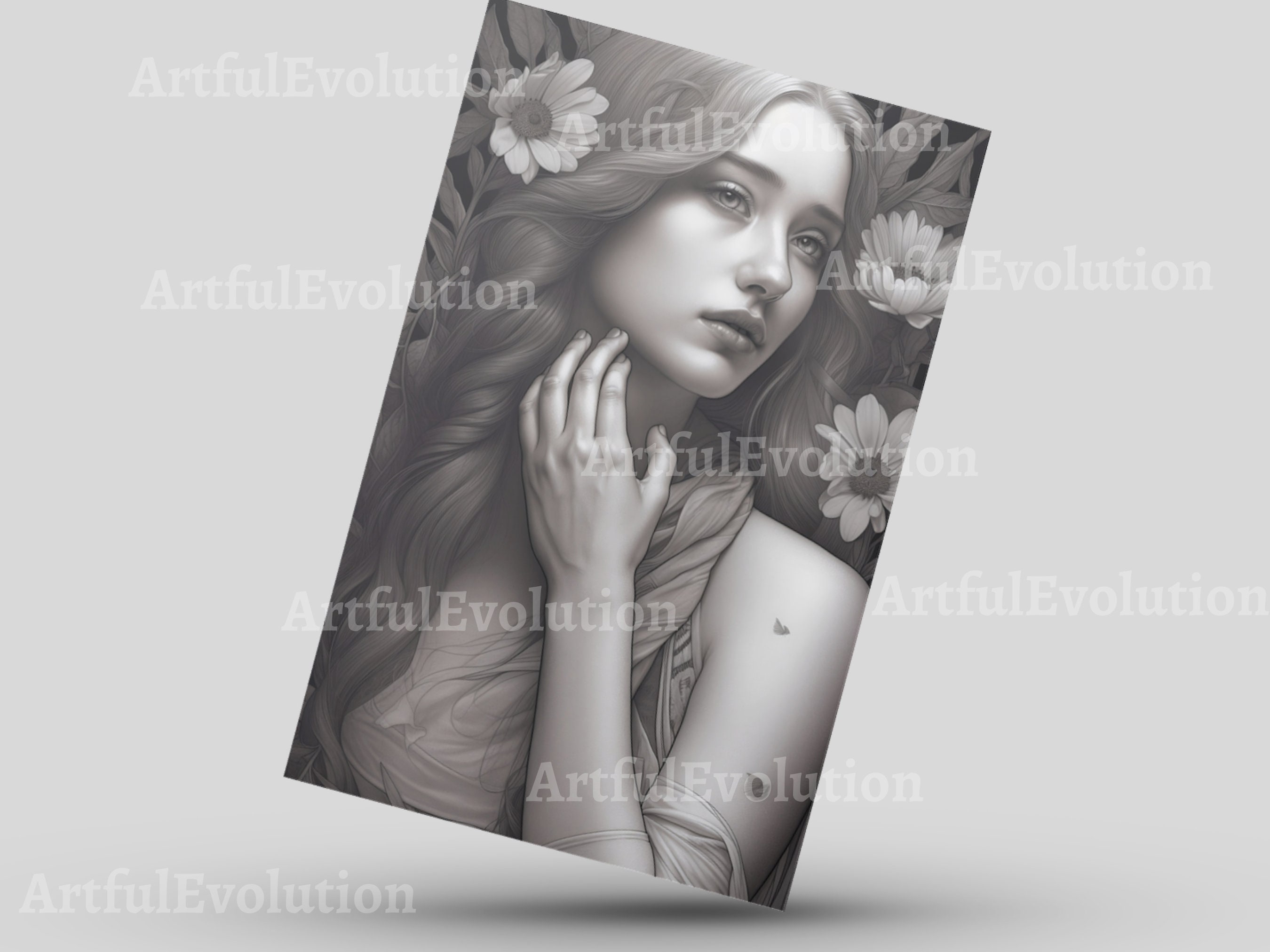 Realistic Grayscale Coloring Pages for Adult Printable Adult Coloring ...