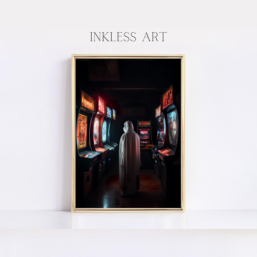 Ghost in Arcade | Nostalgia Poster | Nostalgic Gaming Poster | Arcade ...