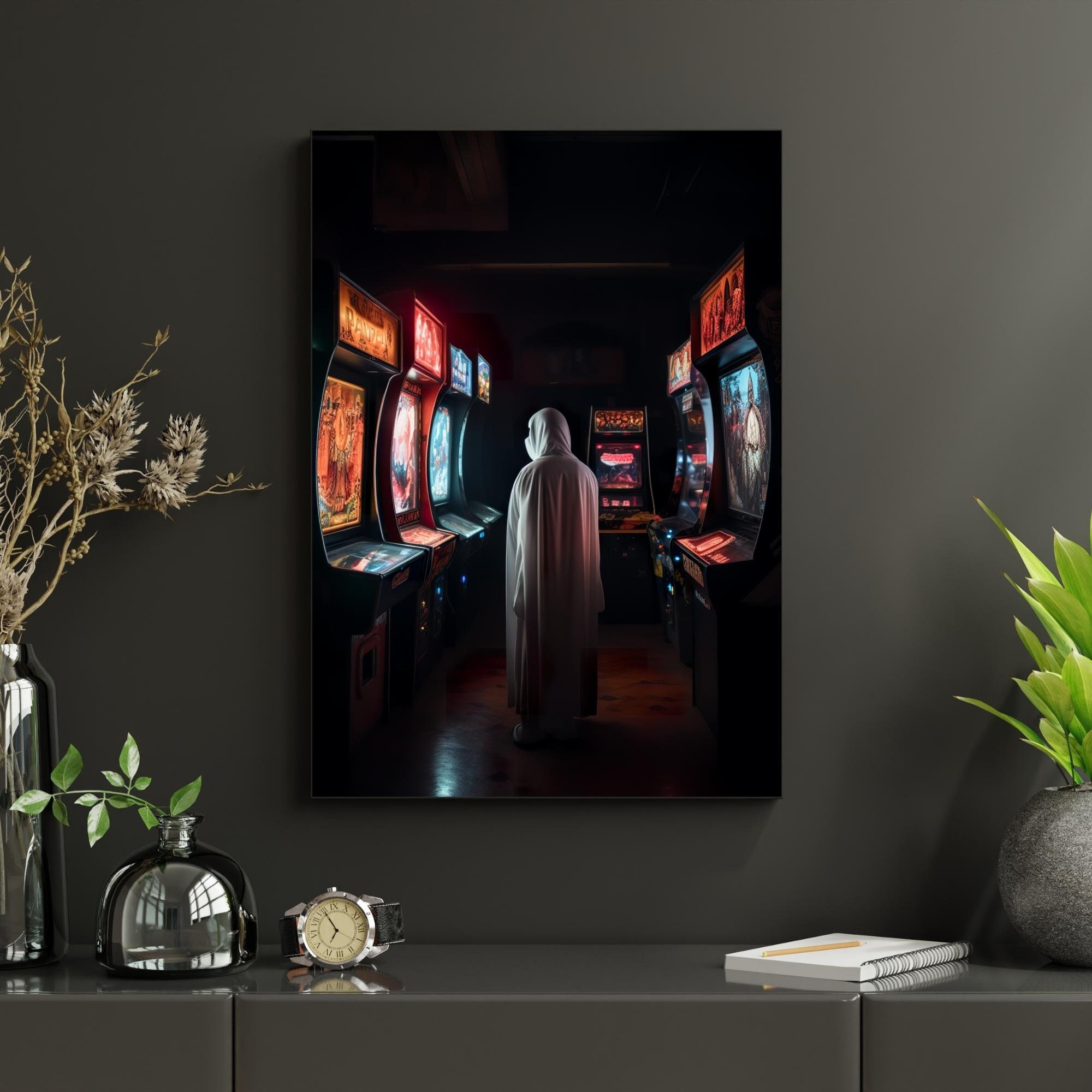 Ghost in Arcade | Nostalgia Poster | Nostalgic Gaming Poster | Arcade ...