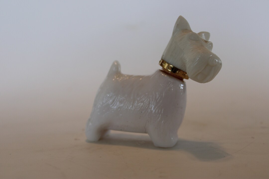 Vintage Avon White Terrier Perfume Bottle With Gold Collar 1950s - Etsy