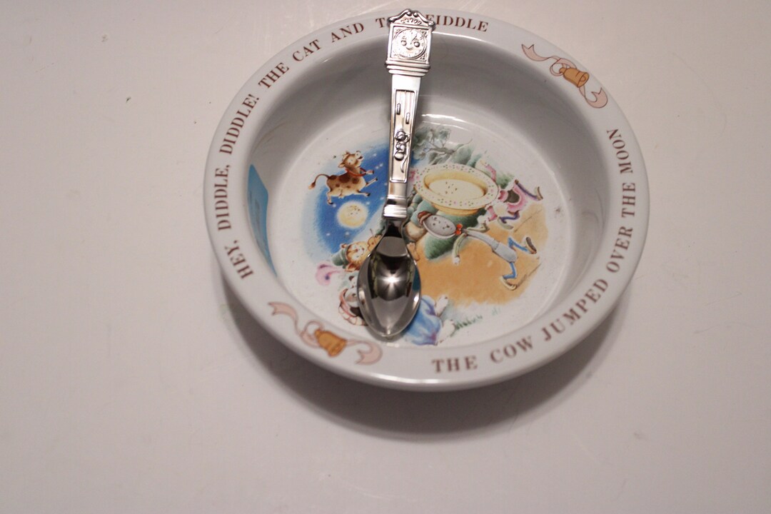 Hey Diddle Diddle Bowl Complete With Pristine Hickory Dickory Dock ...