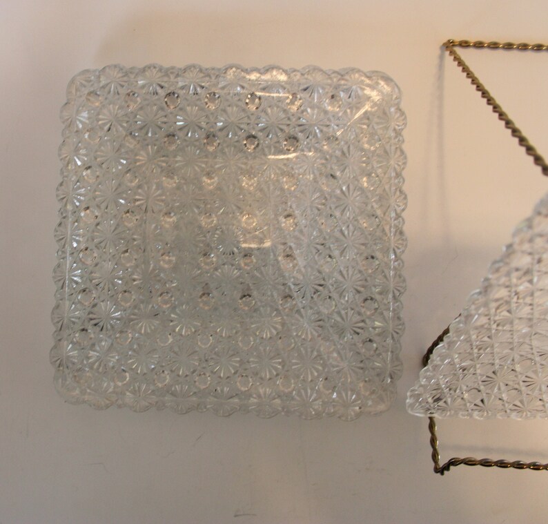 Set of FOUR 7 Square Cut Glass Dishes - Etsy