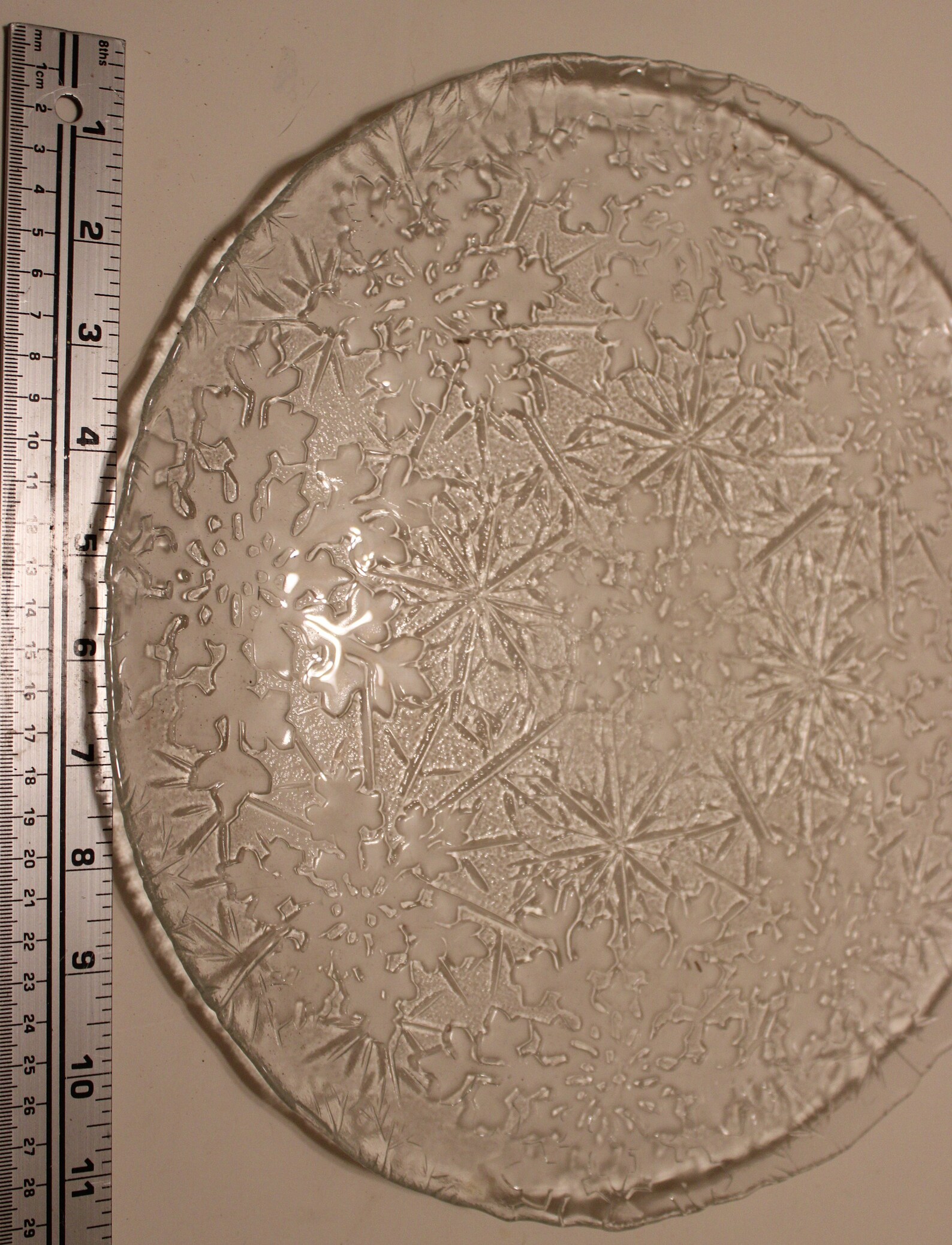 Christmas 13" Glass Platter, Snowflake Design, Intricate - Etsy