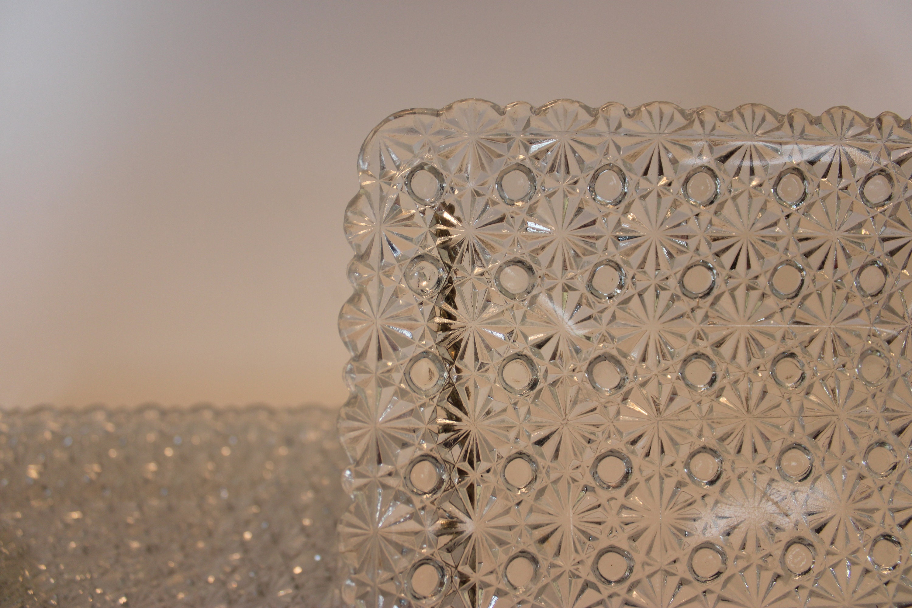 Set of FOUR 7 Square Cut Glass Dishes - Etsy