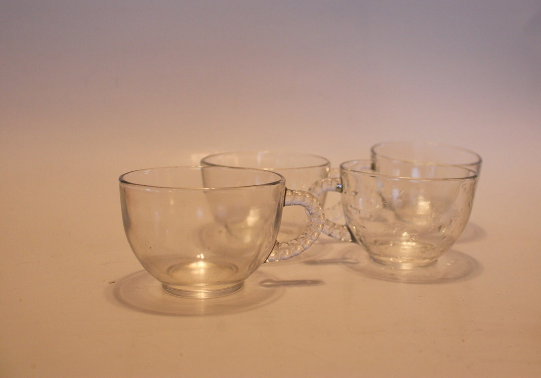 Beaded Handle Punch Glasses, Set of FOUR, 6oz Capacity - Etsy