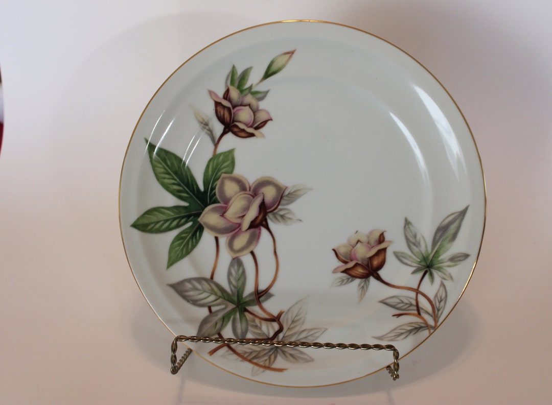 10" Plate, Ivory China Meito Woodrose Floral Pattern - Etsy
