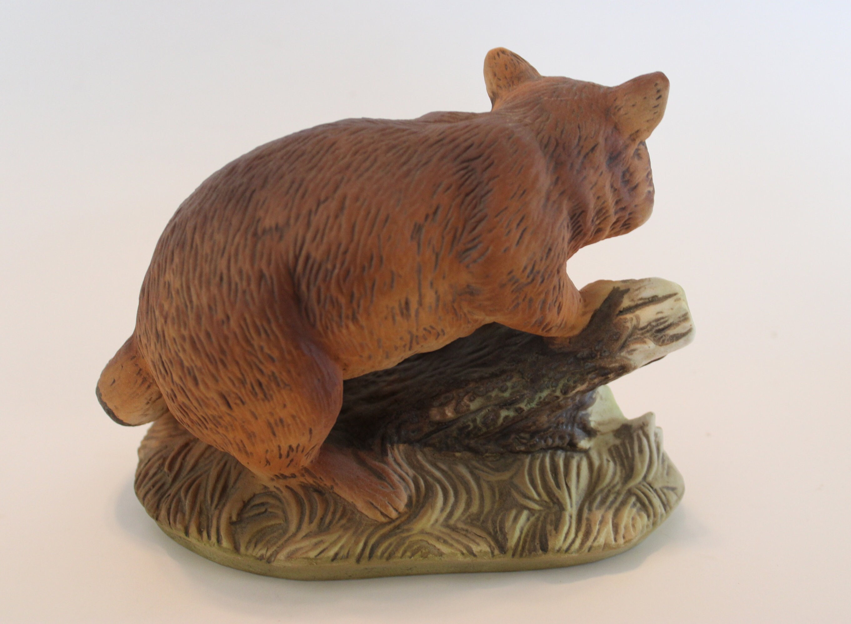 Masterpiece by Homco Raccoon on a Log, #1247 - Etsy