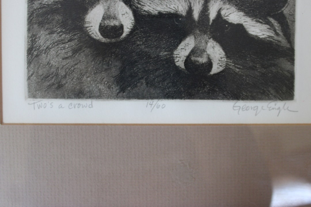 George Engle (1932-1983) Signed Etching 'two's A Crowd' With Two ...