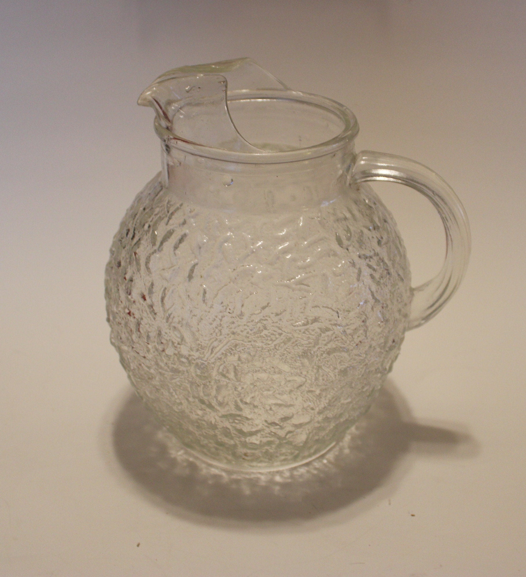 Vintage Frosted Glass Ball Pitcher Lido Milano Anchor - Etsy