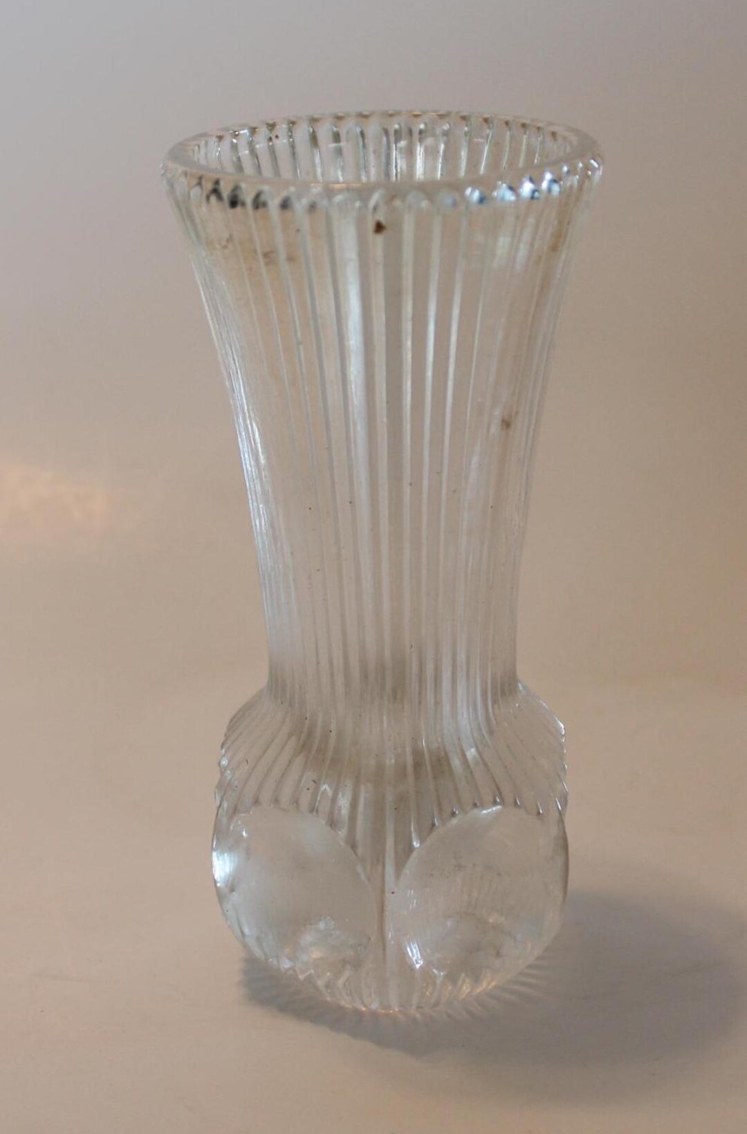 Antique Weighted Glass Bud Vase, 4.75" Tall, Fluted - Etsy