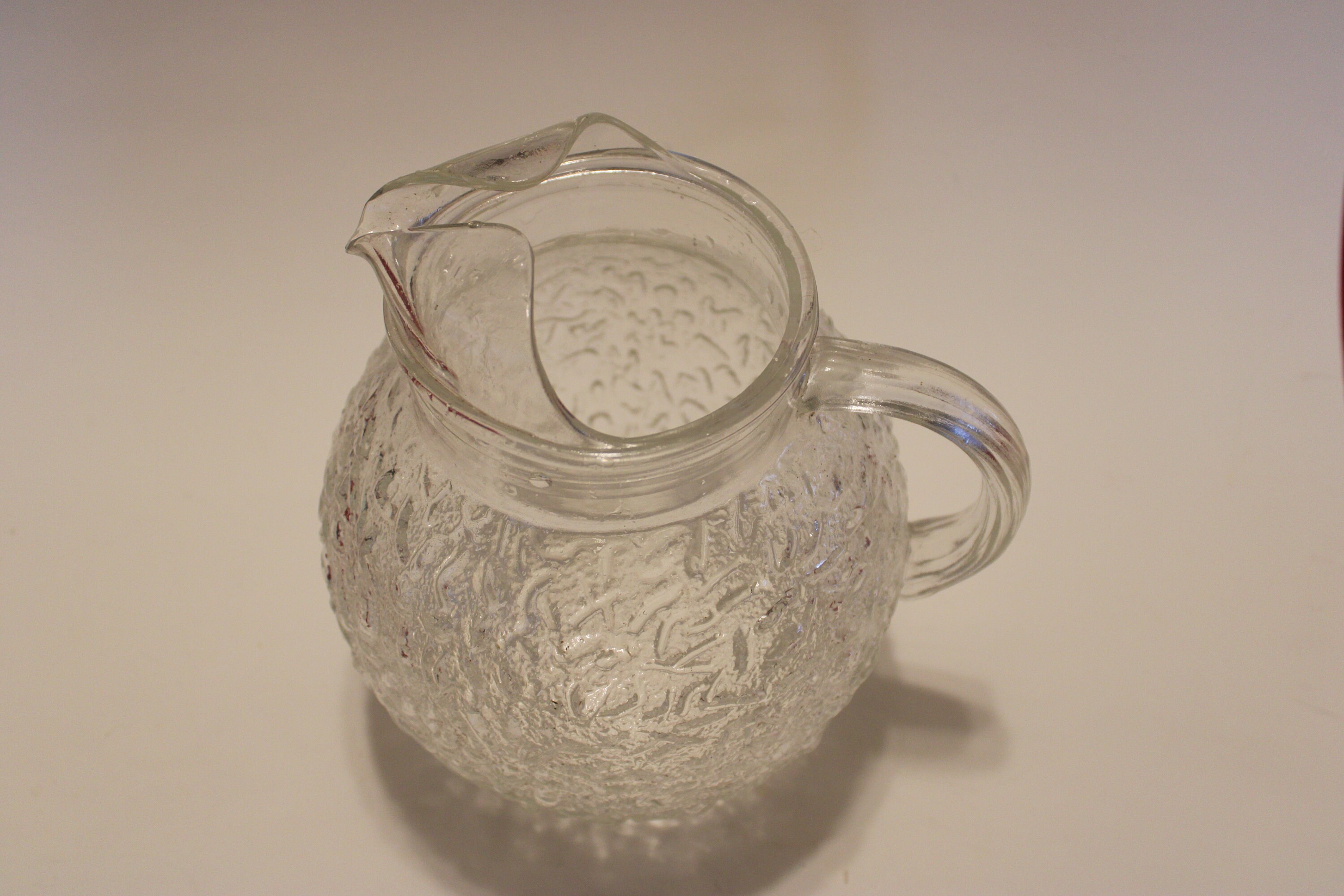 Vintage Frosted Glass Ball Pitcher Lido Milano Anchor - Etsy