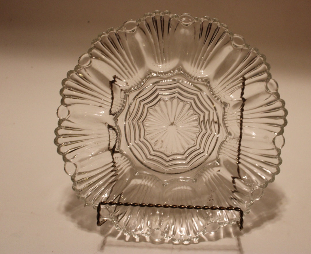 Anchor Hocking Deviled Egg 9.5" Patterned Glass Plate, Holds Twelve ...