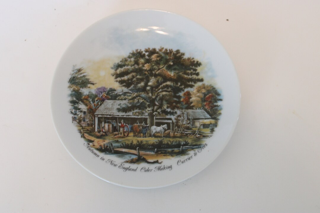 AUTUMN Decorative Plate, Autumn in New England Cider Making, Currier ...
