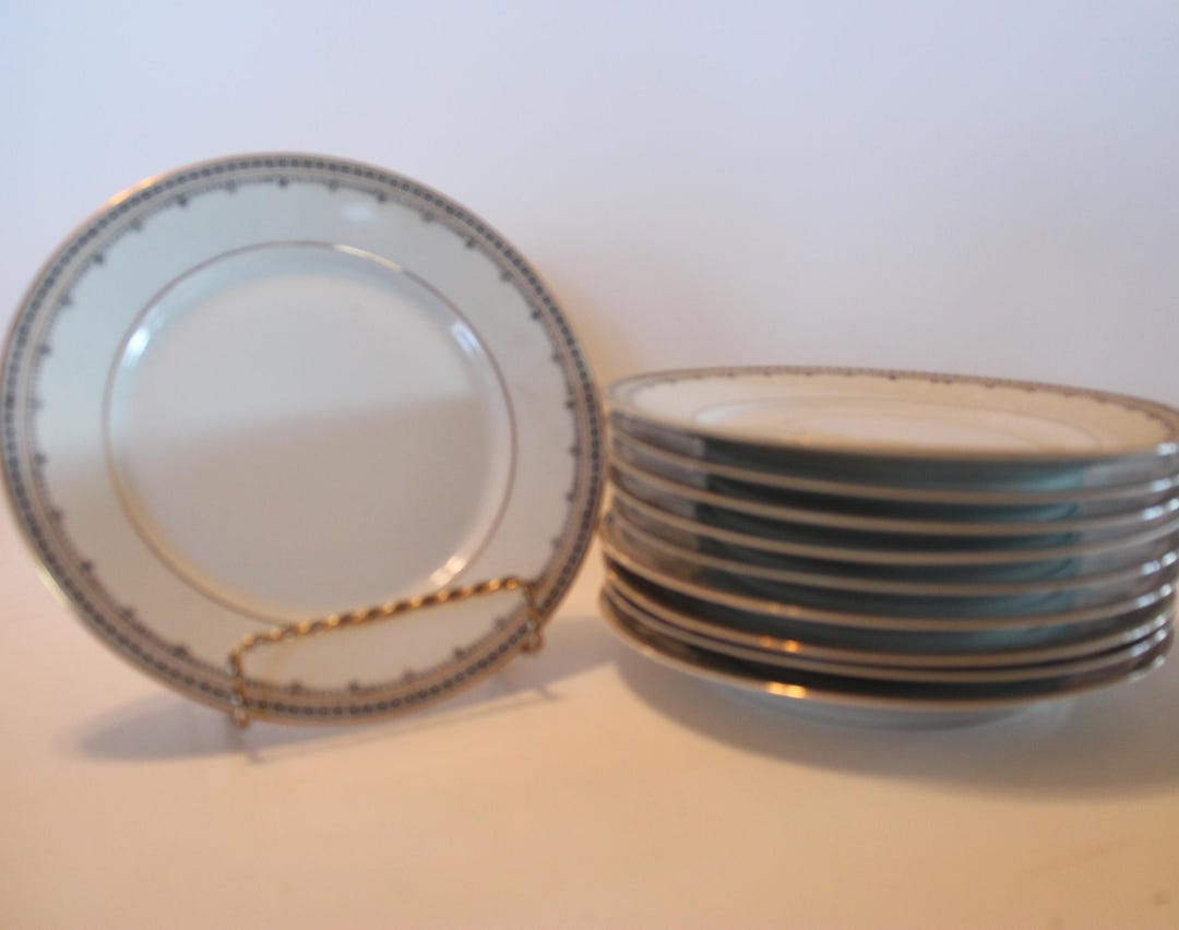 SET of TEN Z.S. & Co. 7 Inch Side Plates, Domino / Checker Design ...