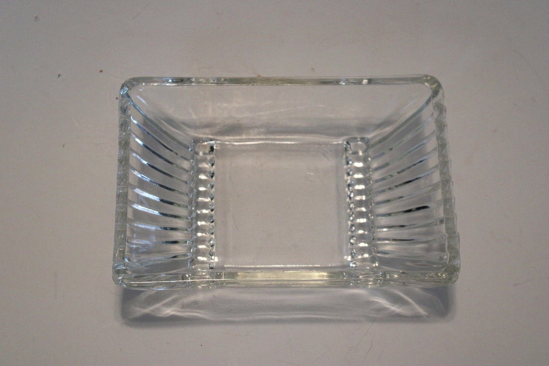 Rectangular Glass Relish Dish With Feet, 6" X 4", Sawtooth Edging - Etsy