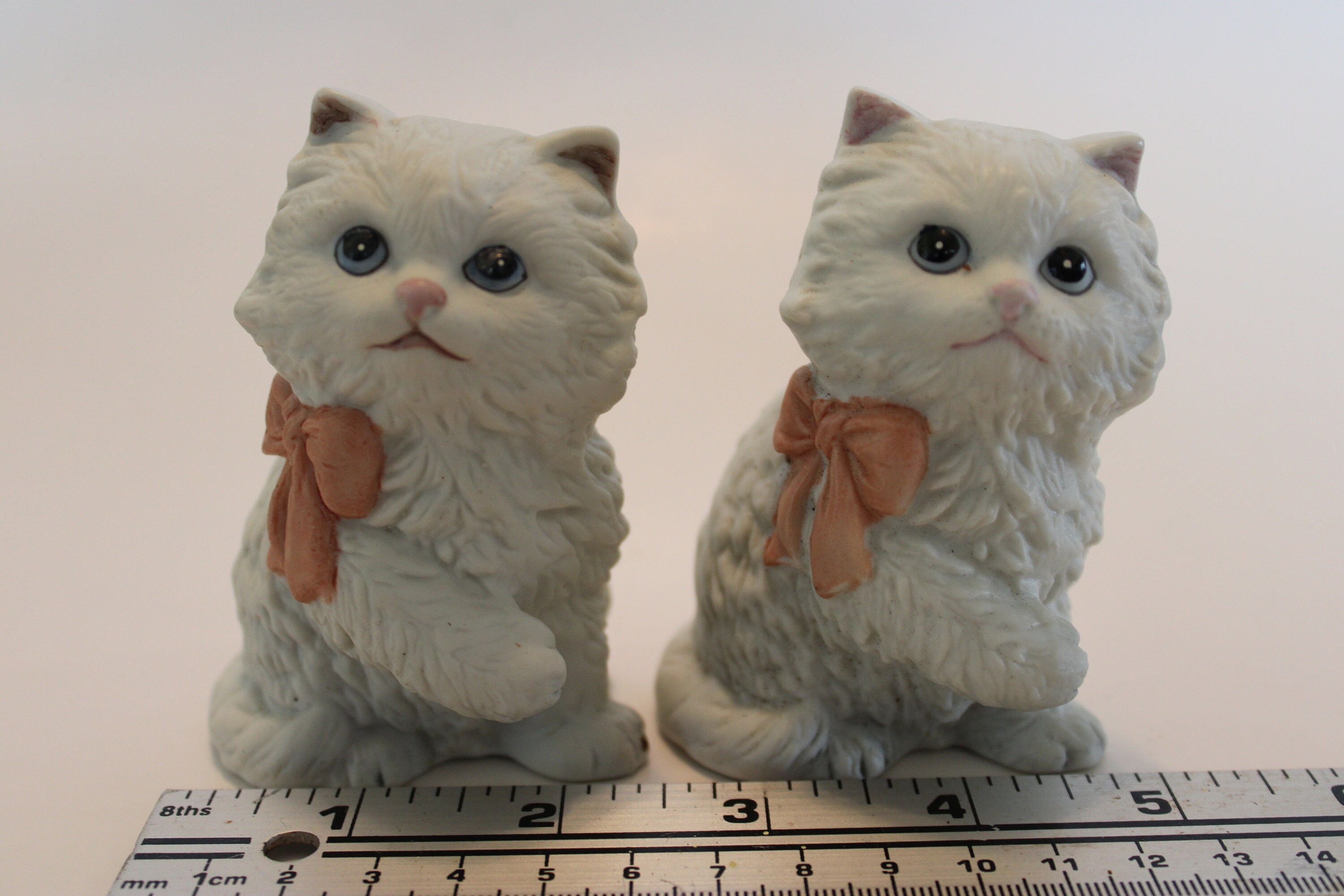 White Cat Figurine, Homco, Made in Taiwan, With Pink Bow #1428 - Etsy