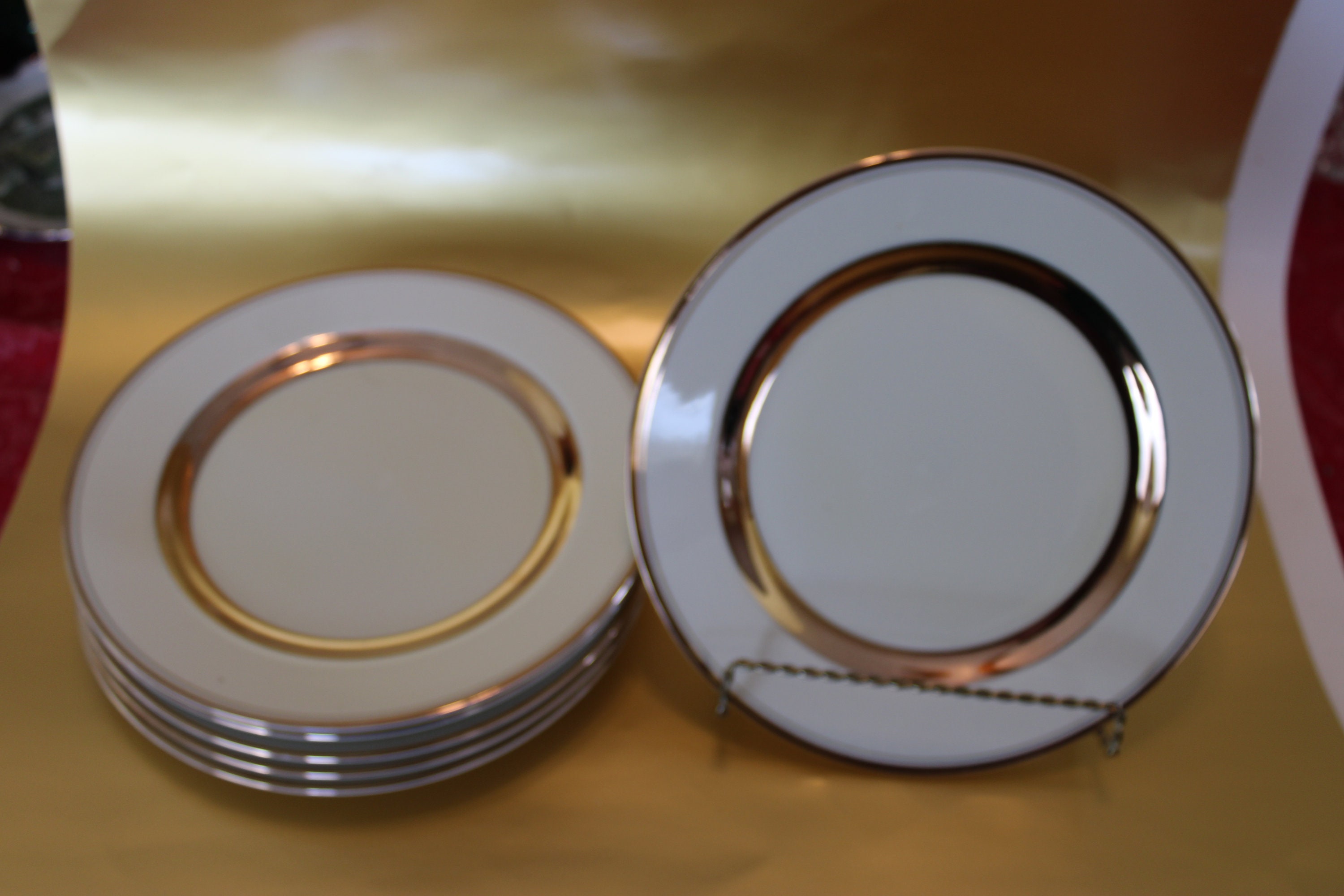 Gold-rimmed Plates, 9 Made in Japan, SET of 6, Perfect Shape - Etsy