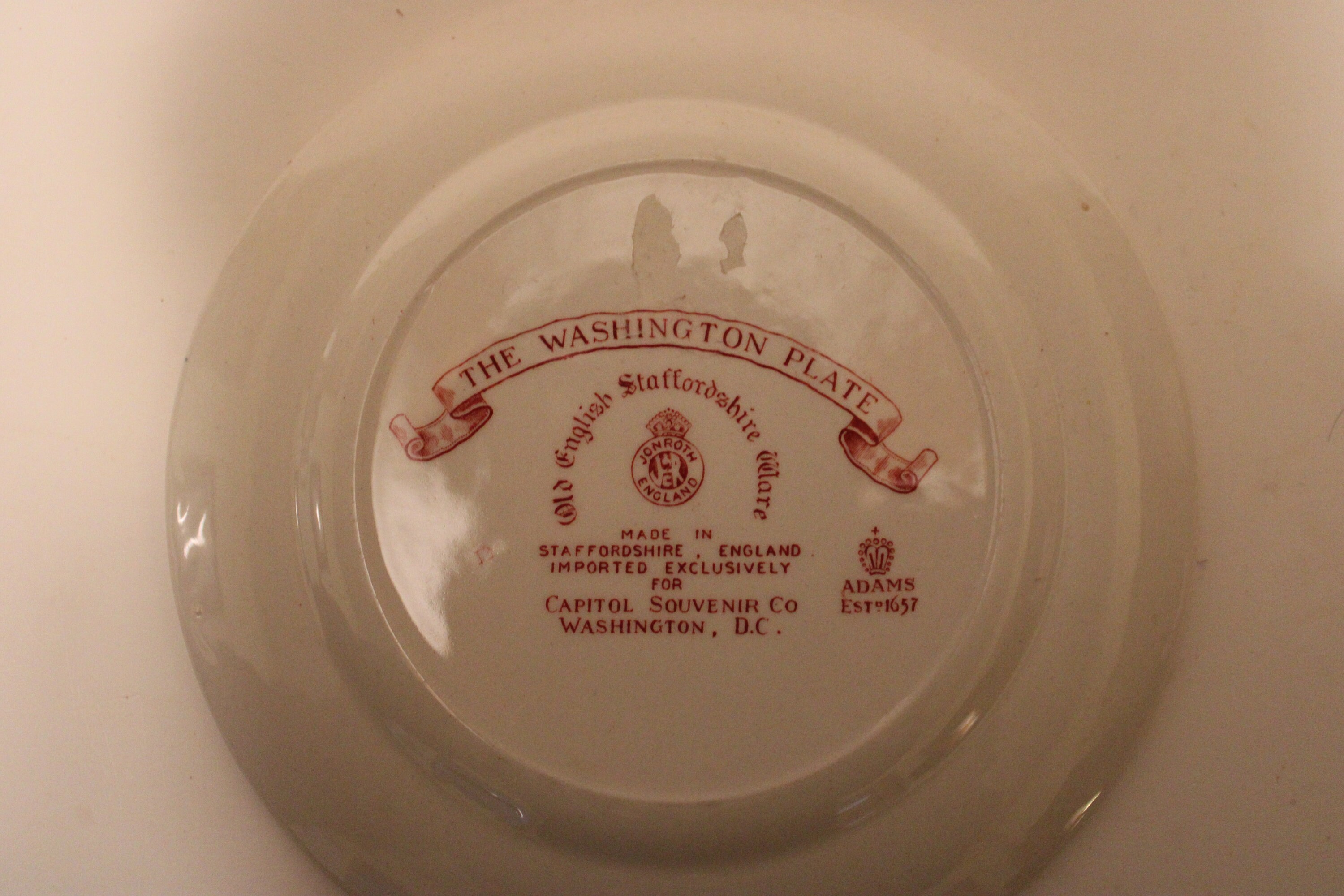 The Washington Plate a Souvenir of Washington DC Old English - Etsy