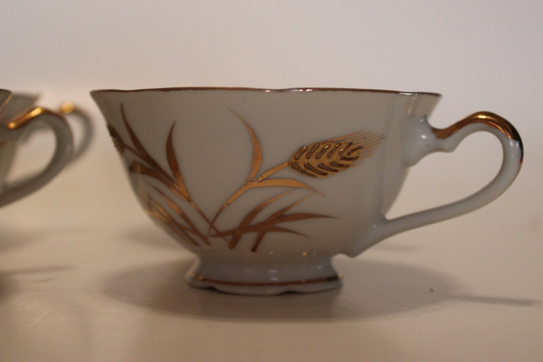 Set of FOUR Lefton China Handpainted 6oz Teacups (teacup Only), Golden ...