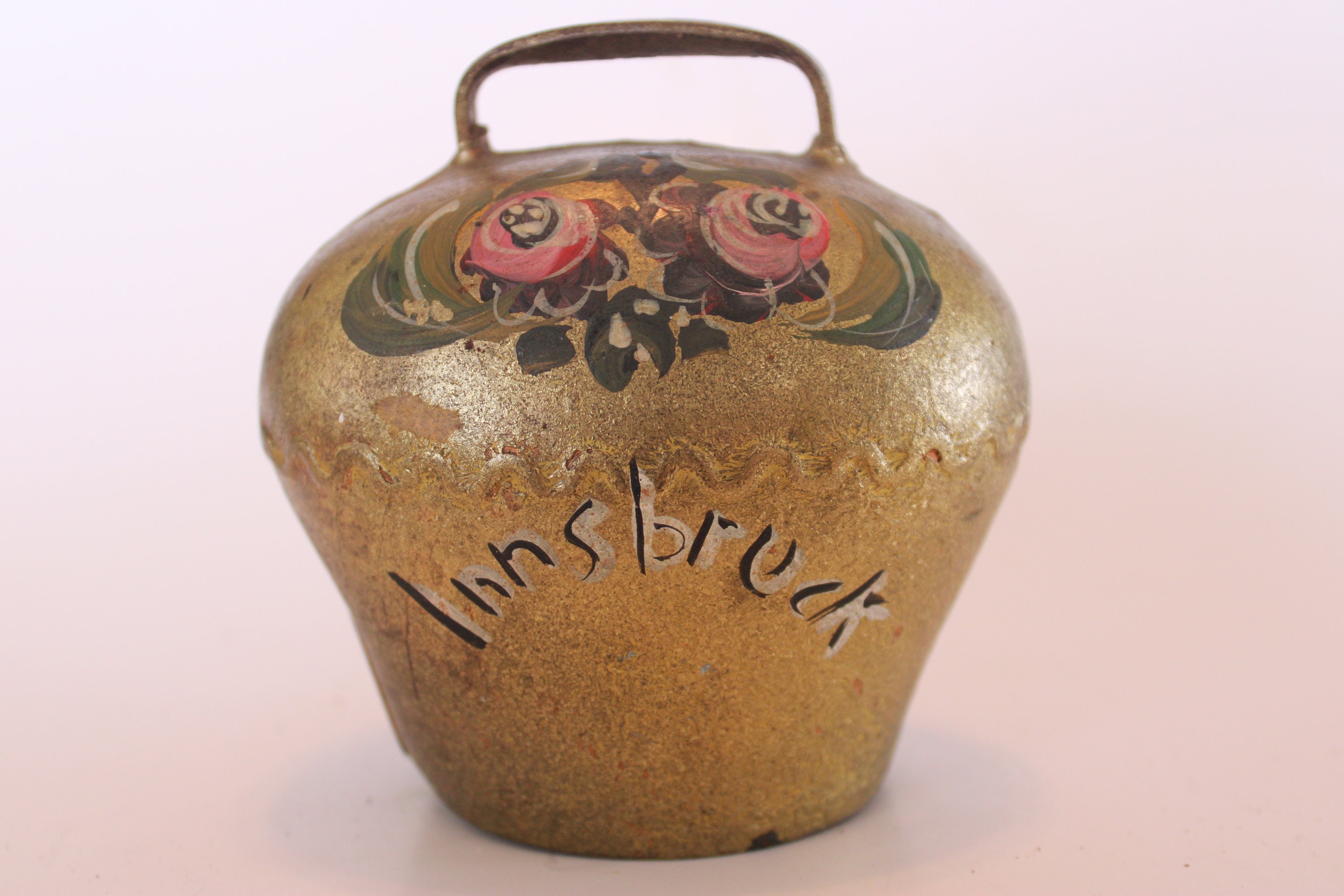 Vintage Austrian Brass Cow Bell, With a Resonant Ring. Innsbruck, With ...