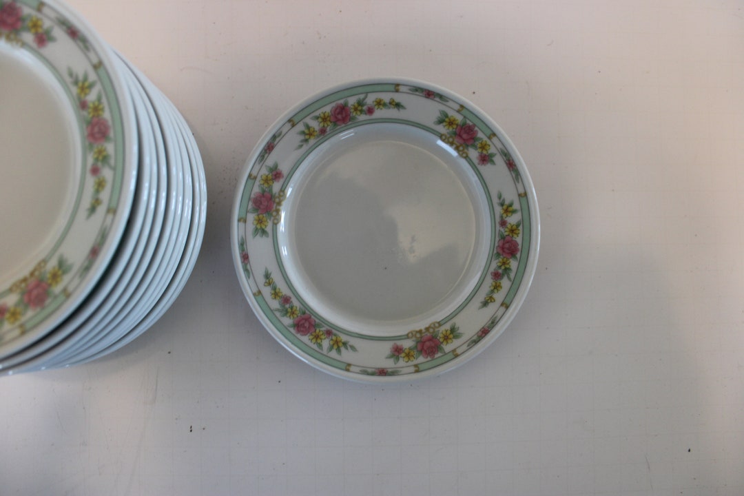 Set of TWELVE Rego 5" Plates With Elegant Floral Trim - Etsy