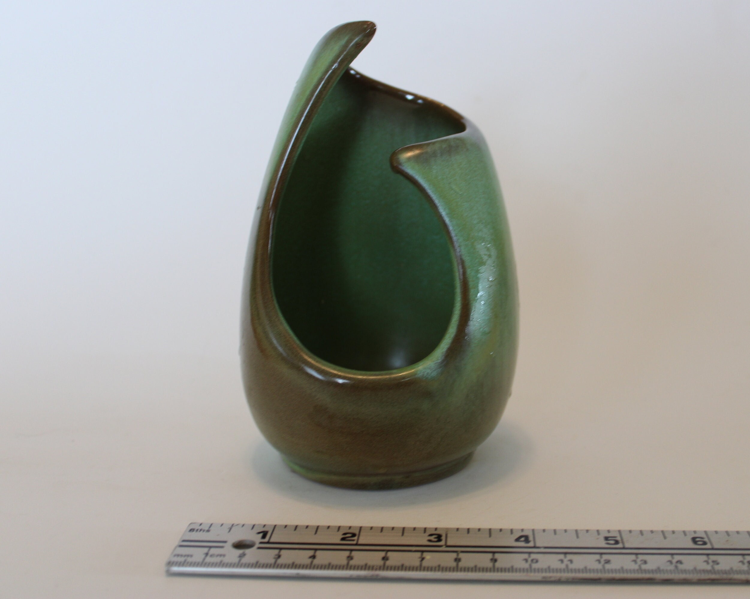 Green Frankoma Pottery Vase / Candleholder, Mid-century, Modern ...