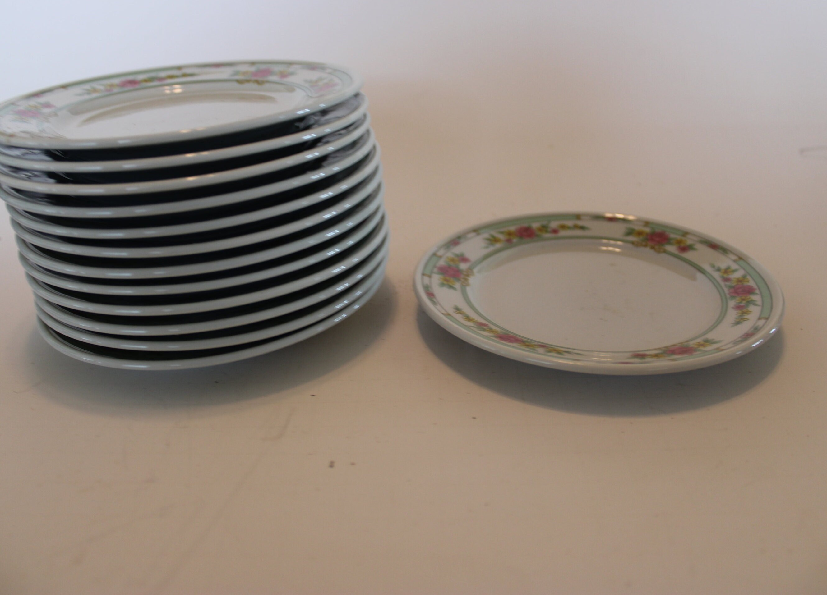 Set of TWELVE Rego 5 Plates With Elegant Floral Trim - Etsy