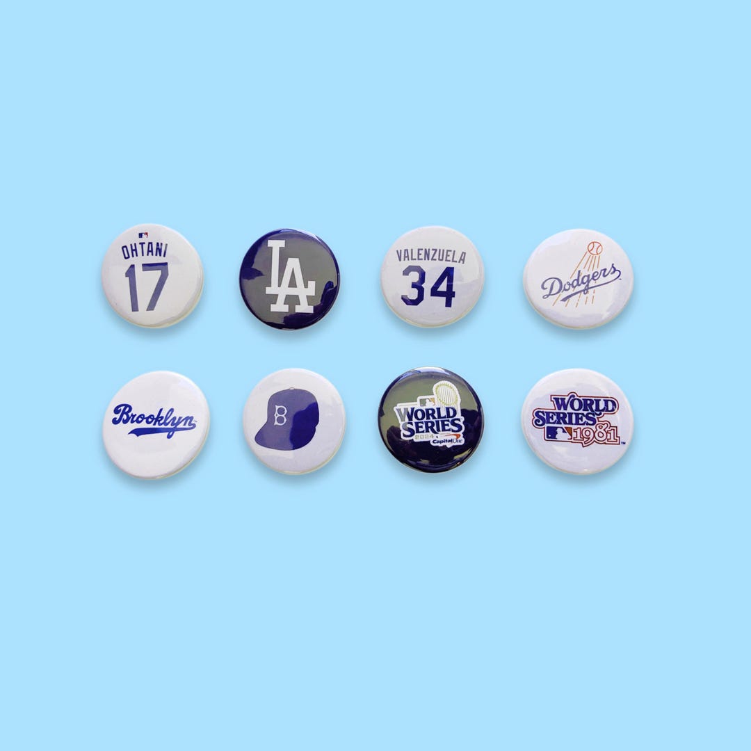 8 Los Angeles Dodgers Pin Buttons Retro Ohtani Valenzuela World Series ...