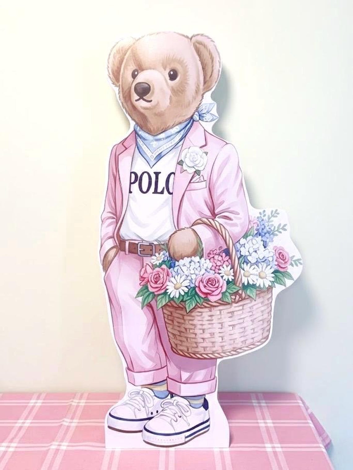 Preppy GIRL Teddy Bear Cutout 3 Ft for Baby Shower Decorations PHYSICAL ...