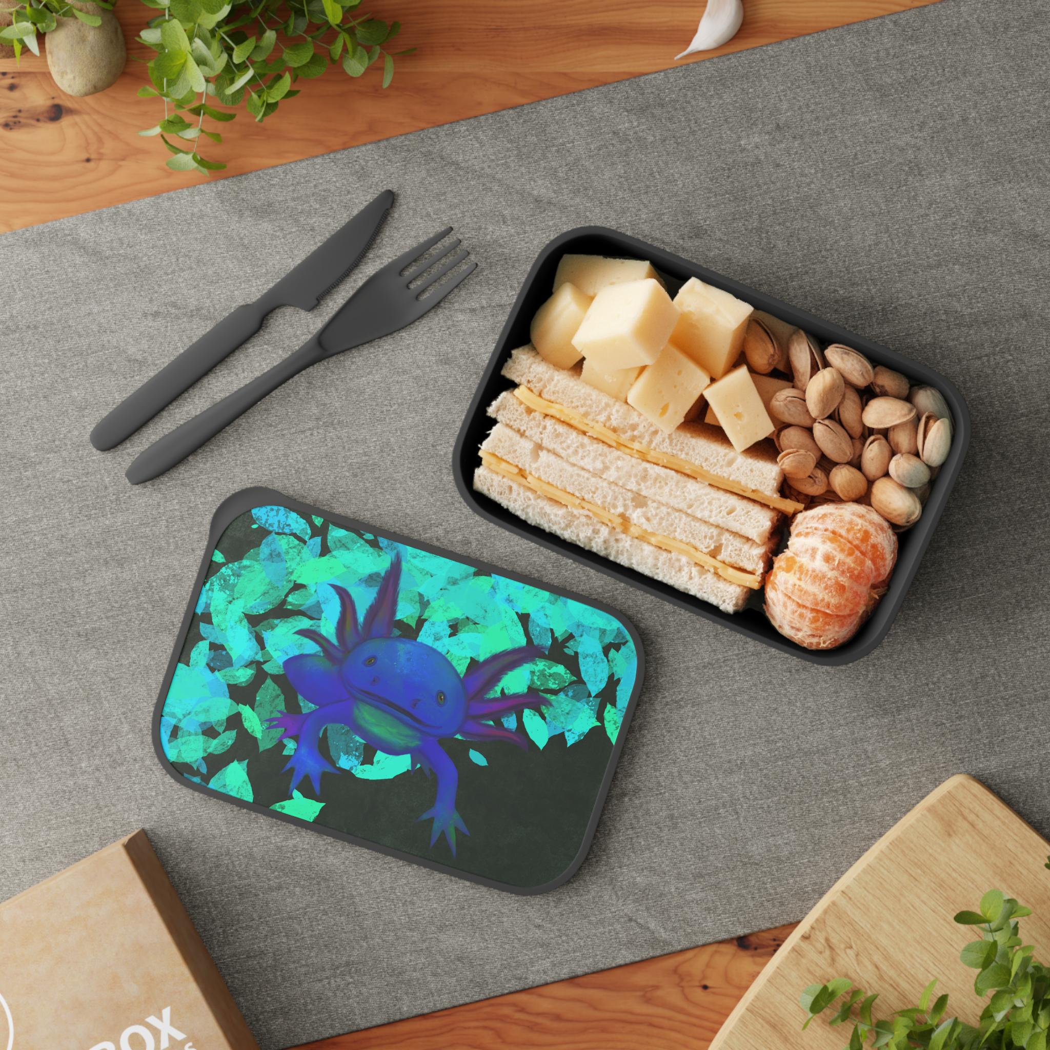 Eco-friendly Axolotl Themed Bento Box PLA Bioplastic Botanical Axolotl ...