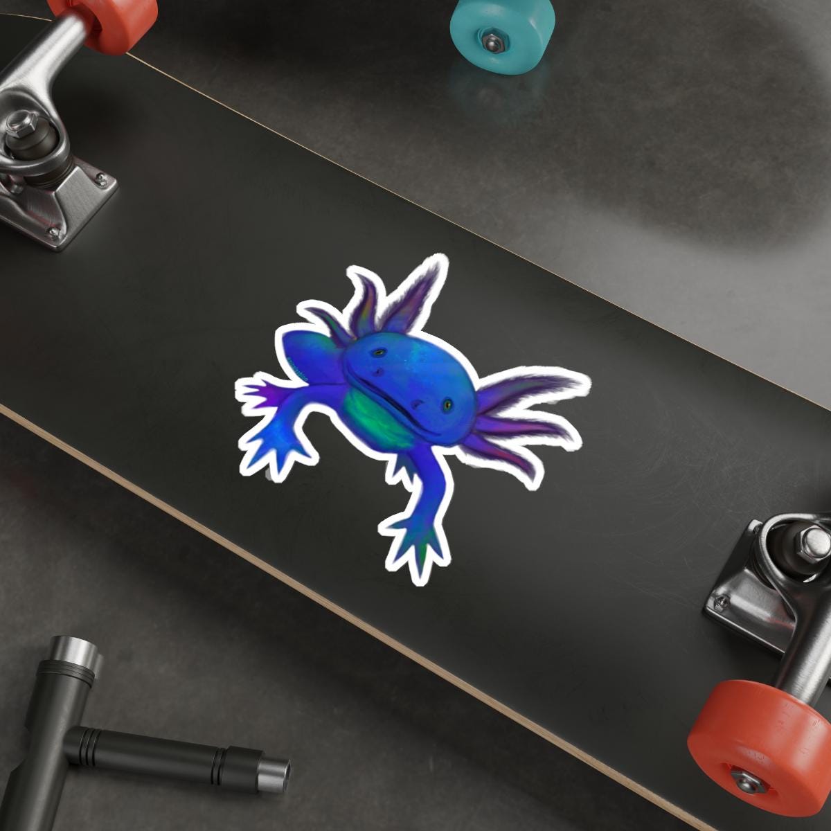 Rainbow Axolotl Die-cut Sticker | Digital Art Printed Sticker | Water ...