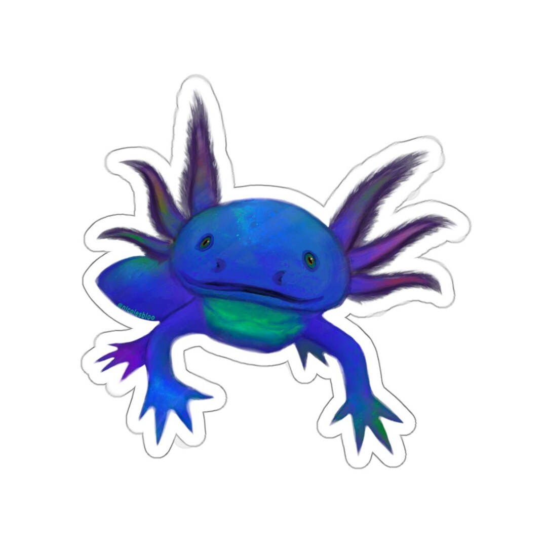 Rainbow Axolotl Die-cut Stickers Water-resistant Vinyl Sticker for ...