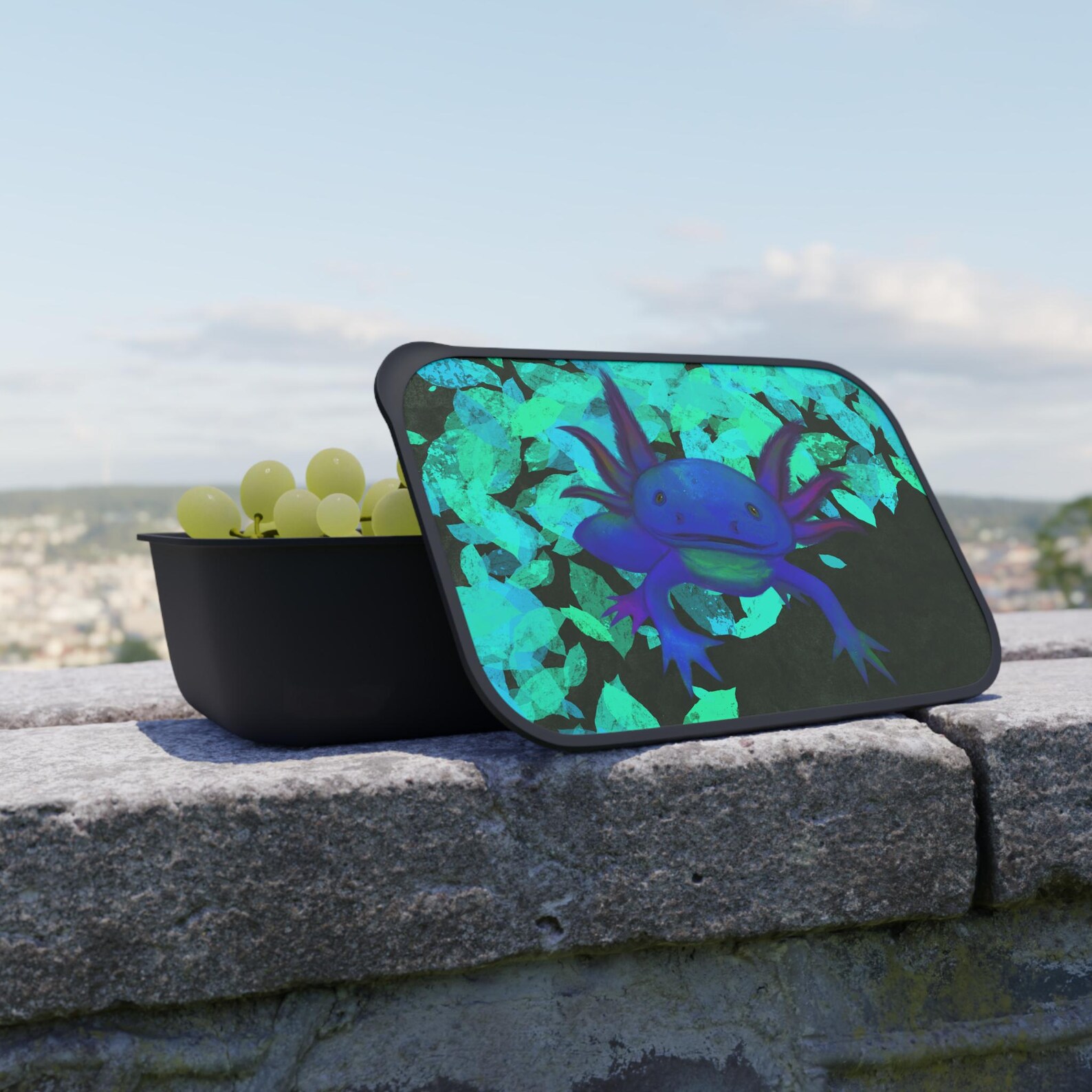 Eco-friendly Axolotl Themed Bento Box PLA Bioplastic Botanical Axolotl ...