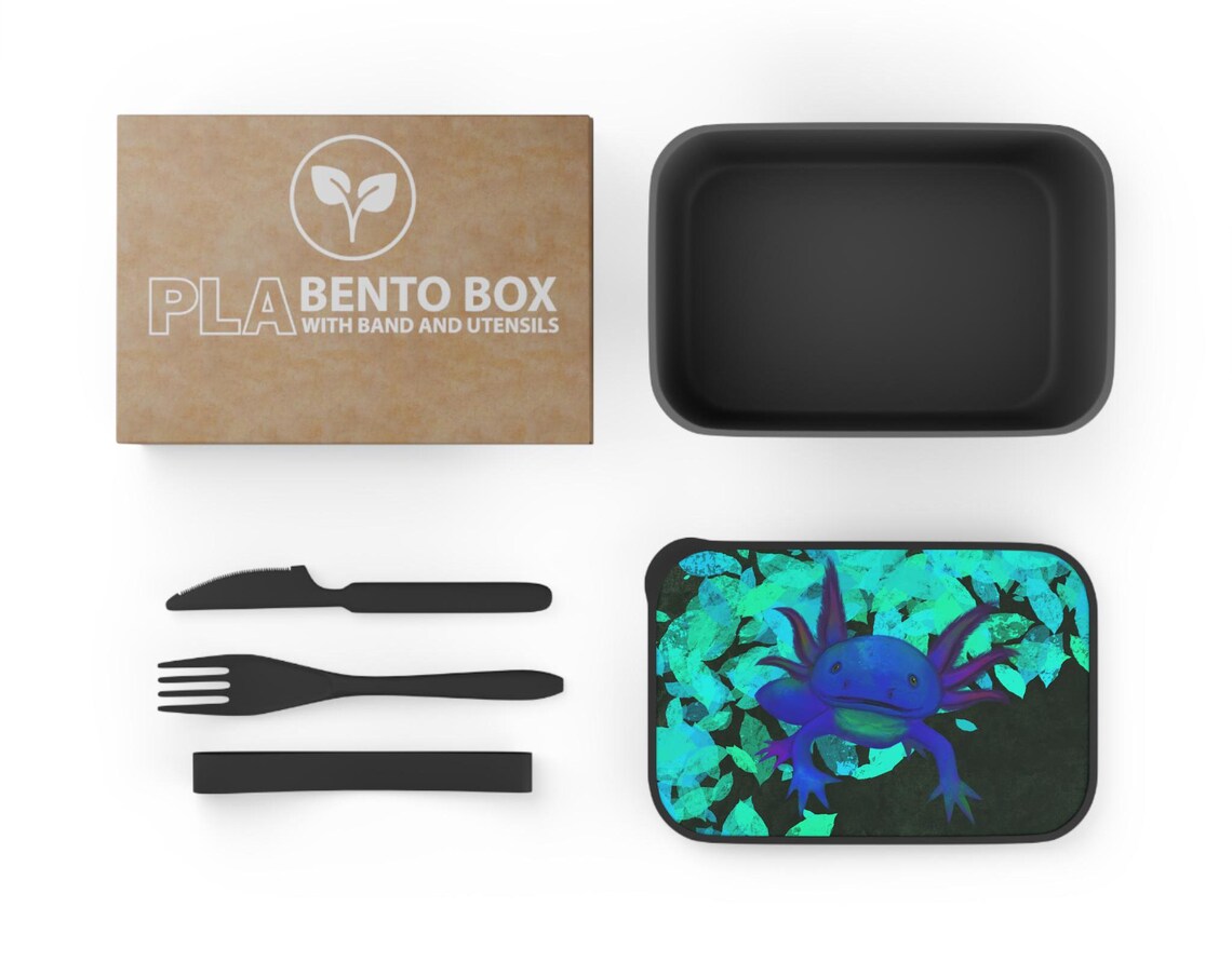 Eco-friendly Axolotl Themed Bento Box PLA Bioplastic Botanical Axolotl ...