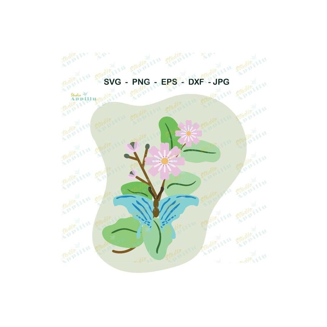 Flowers SVGI Layered Flowers SVG I SVG Butterfly on Flower I Abstract ...