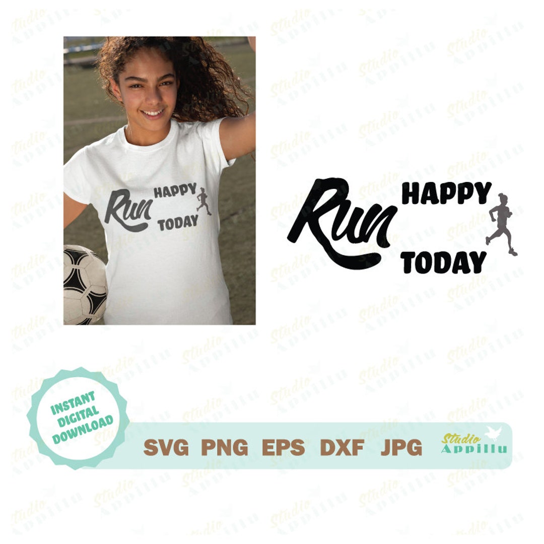 Running Happy SVGI Runner Clip Art SVG I Runner Girl SVGI Running Quote ...