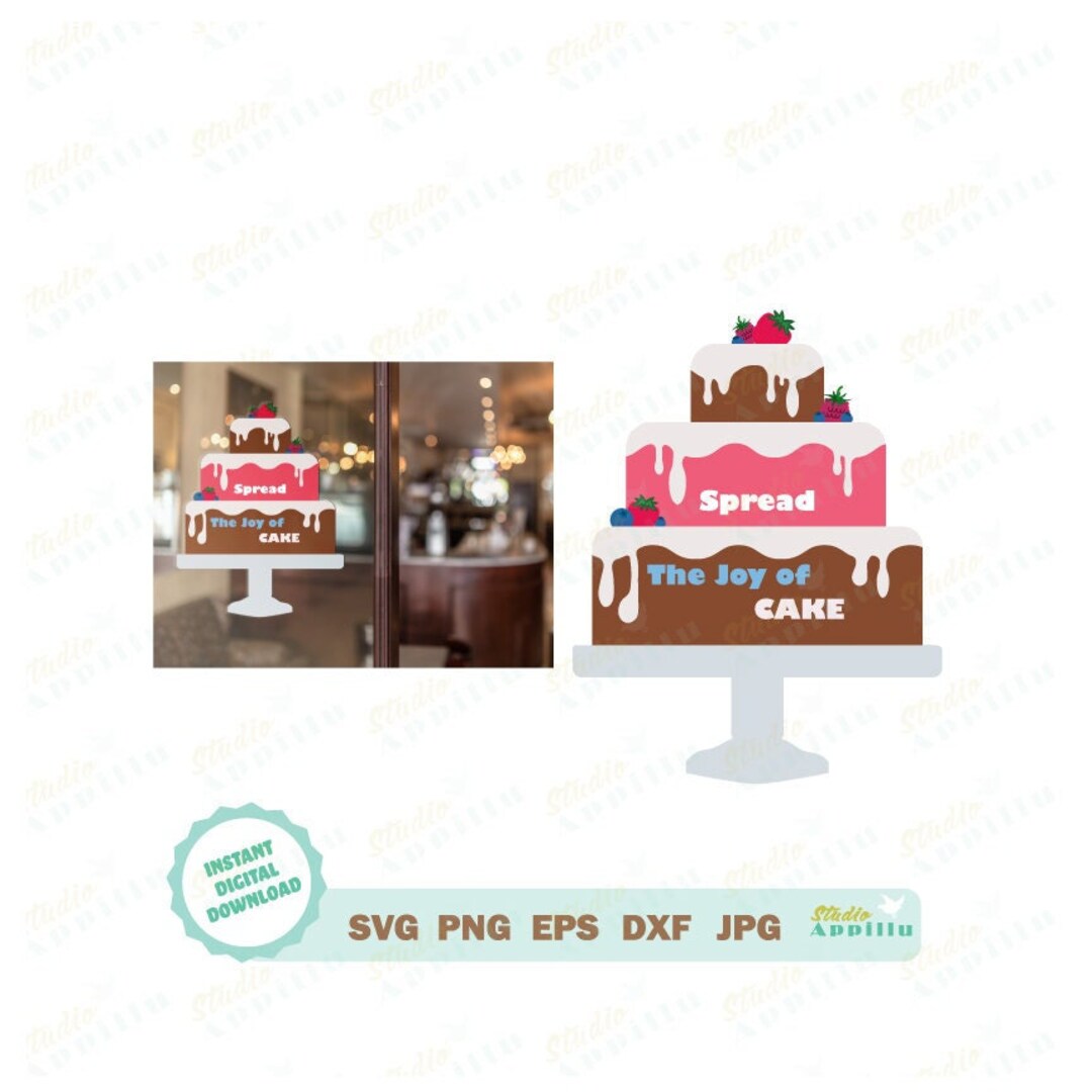 Strawberry Chocolate Tiered Cake SVG, Cake With Drippy Icing and ...