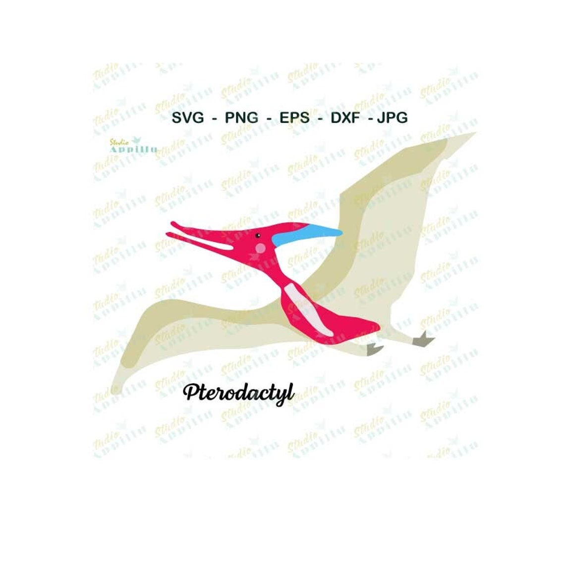 Dinosaur SVG I Dinosaur Clip Art I Pterodactyl Vector Art I Dinosaur ...