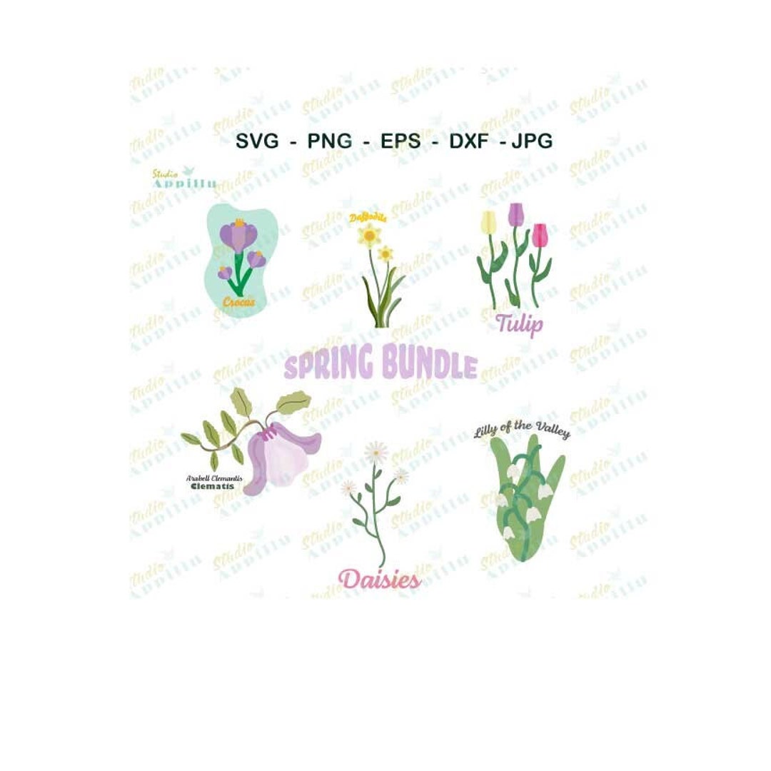 Flowers SVG, Spring Flowers SVG, Spring SVG File, Flowers Vector Art ...