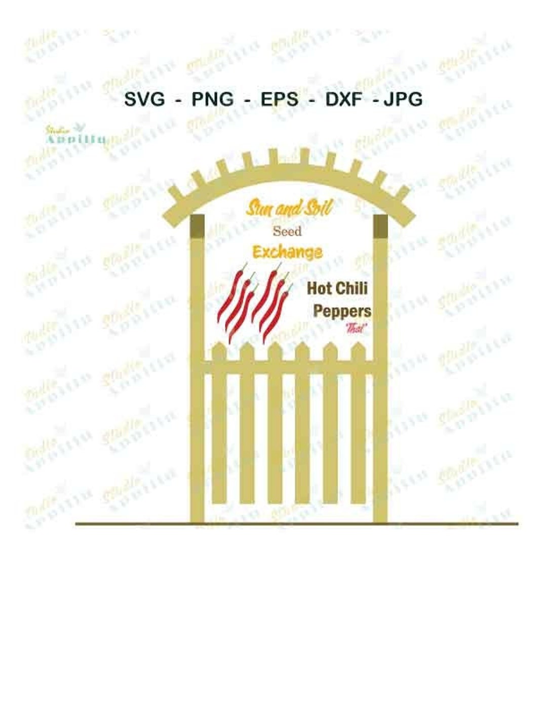 Garden SVG I Arbor SVG I Picket Fence SVG File I Garden Vector Art I ...